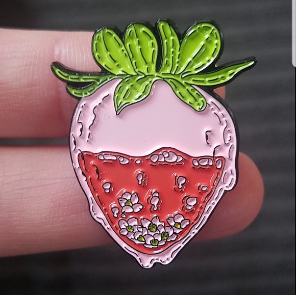 Jewelry | 2 For 13 Creative Floral Strawberry Enamel Pin | Poshmark
